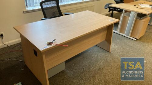 Light Wood Effect Desk and Pedestal and Black Operator