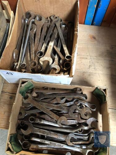 2 BOXES SPANNERS ETC