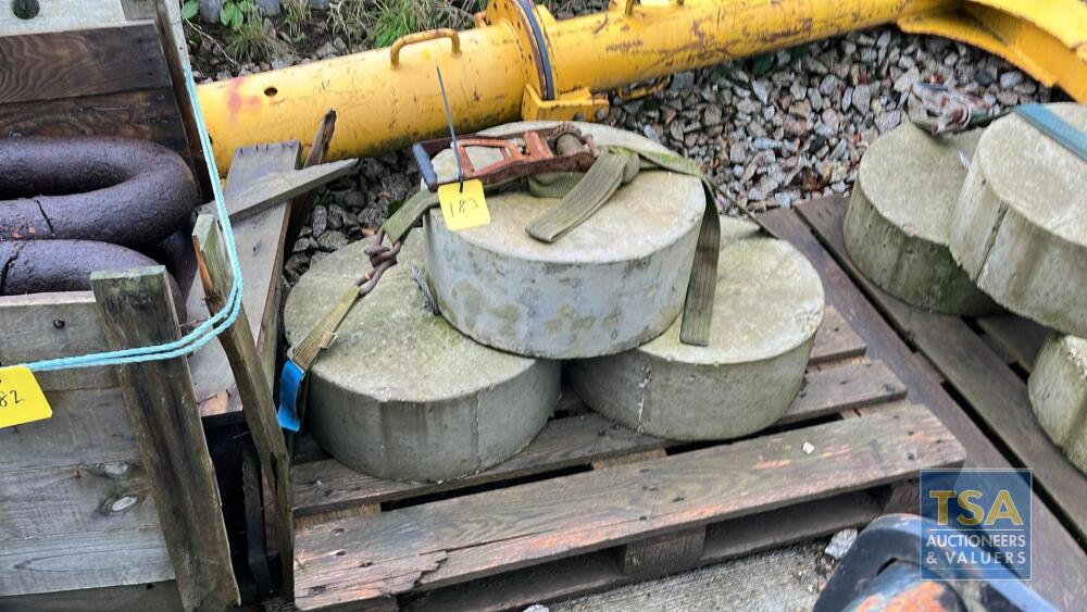 2No. Pallets C/w Concrete Tie Down Points