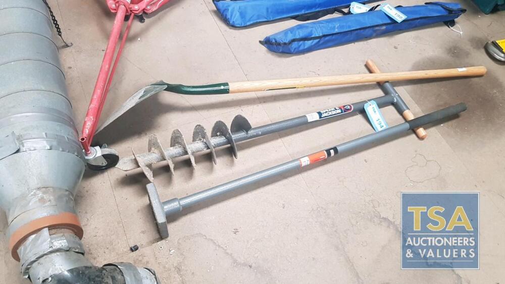 Square Rammer, 1 No. Auger and 1 No. Ditching Spade