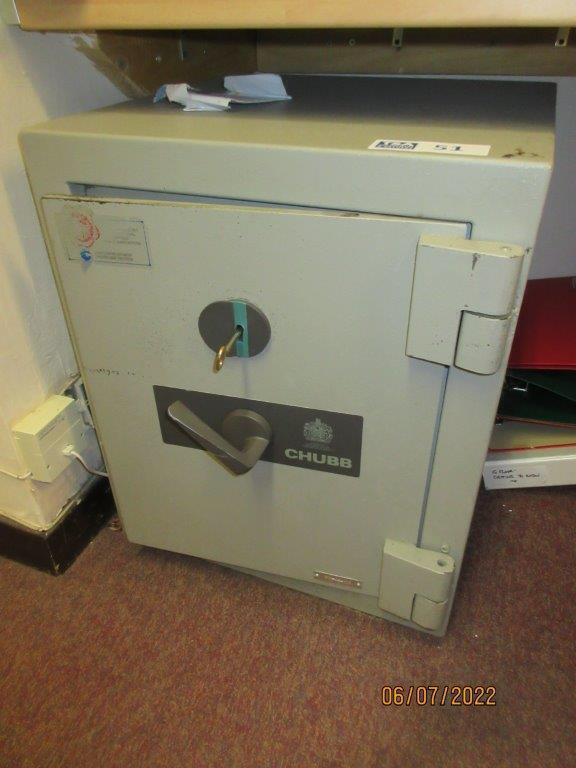 Chubb Key Operated Safe c/w 1 No. Key