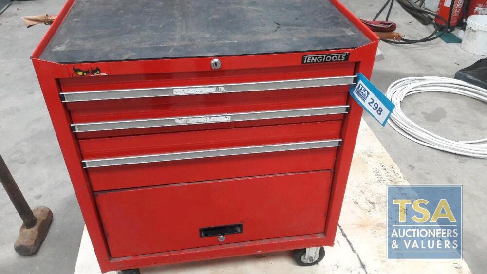 Teng Tools Metal 3 Drawer Tool Chest Trolley c/w Quantity