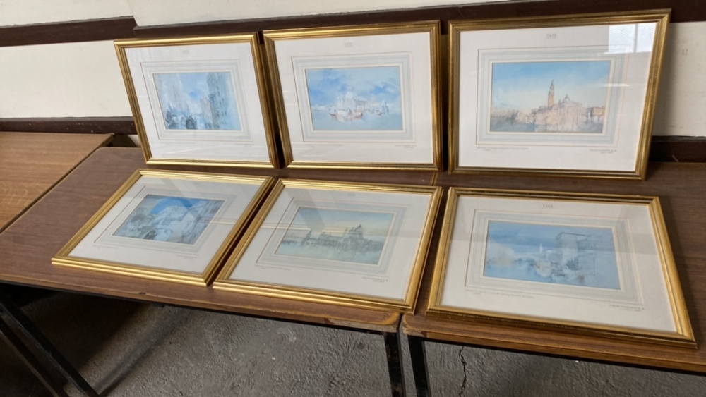 6 TATE GALLERY VENICE TURNER PRINTS
