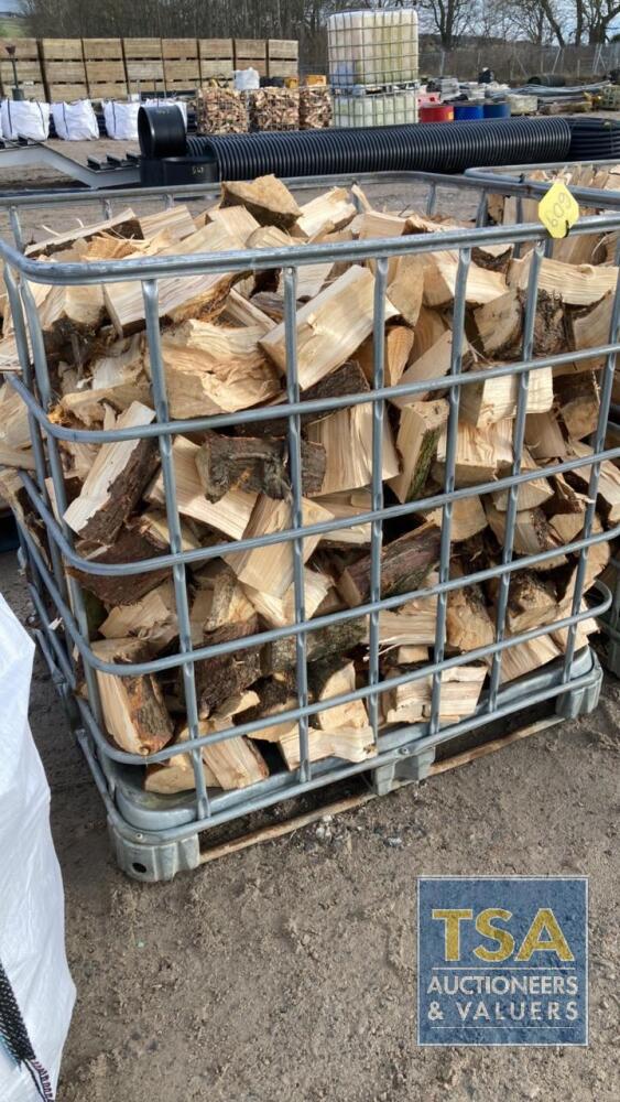 IBC CAGE OF FIREWOOD LOGS