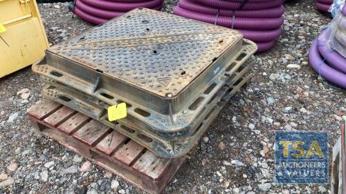 3 No. Highway Metal Manhole Lids and Frames - 900mm x 900mm