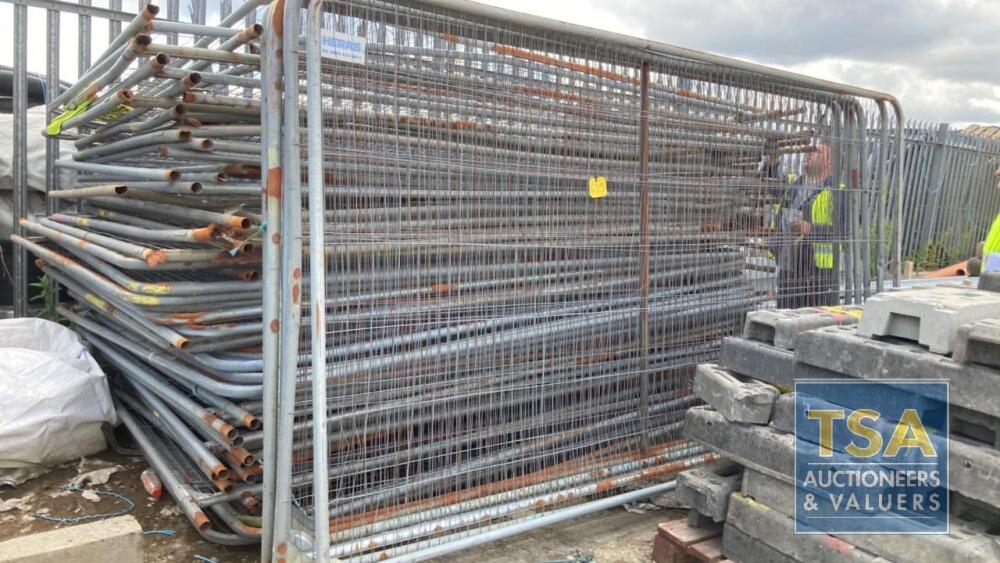 60 No. Heras Fencing Panels c/w 2 No. Pallets Feet