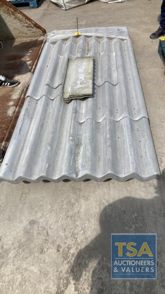 6 No. Corrugated Cement Fibre Roofing Sheets - 8'x3'6