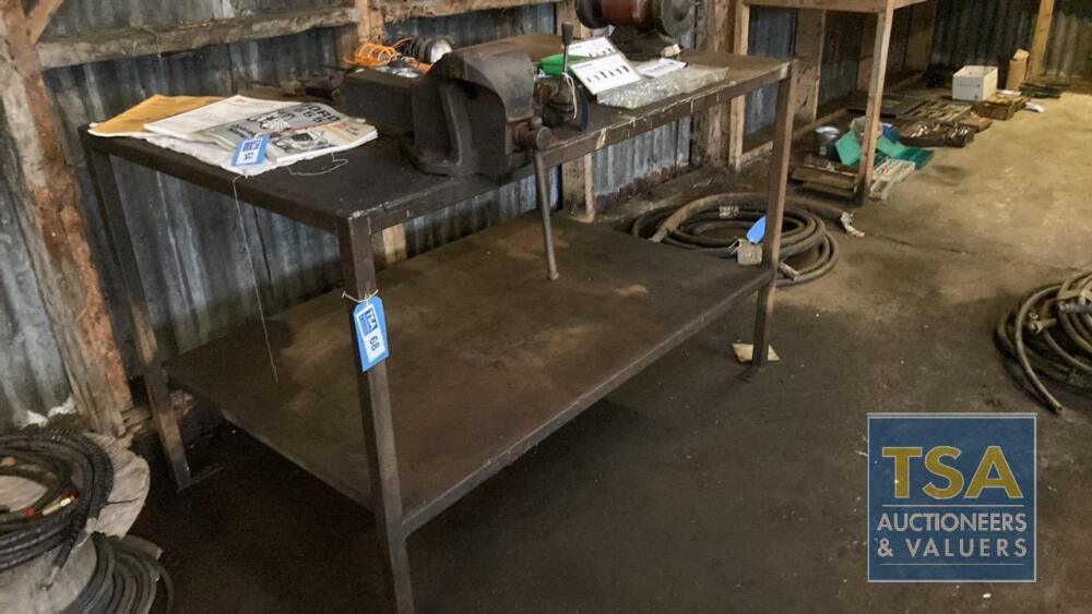62 x38 Steel Workbench c/w Vice and Taskmaster 240V Bench