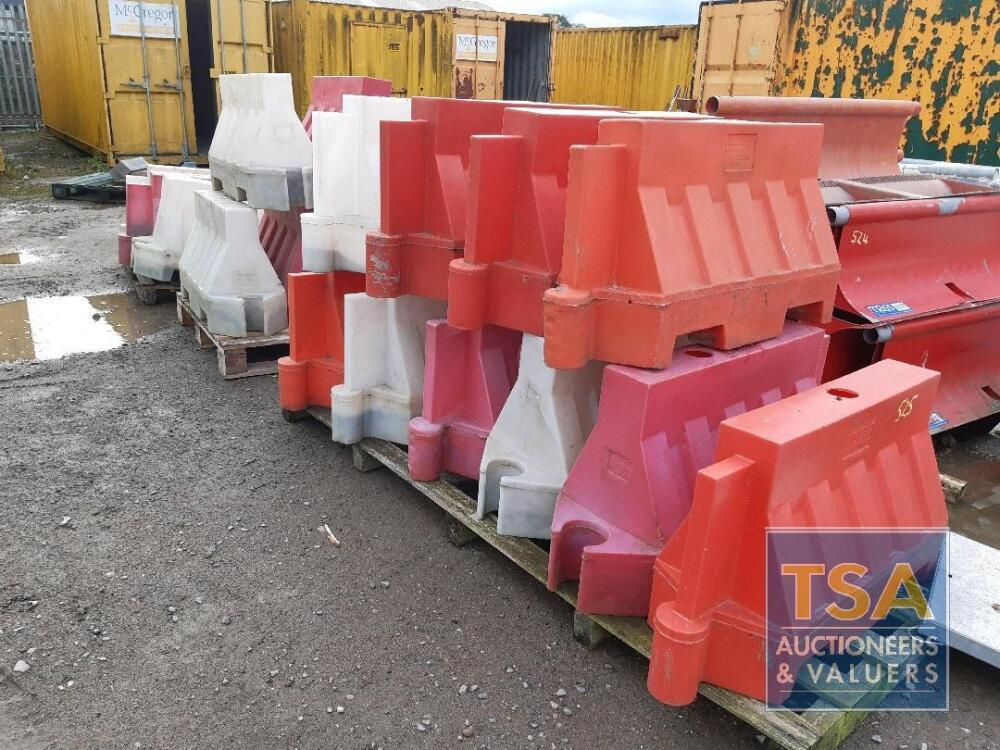 3 No. Pallets Plastic Ballast Filled Safety Barrier
