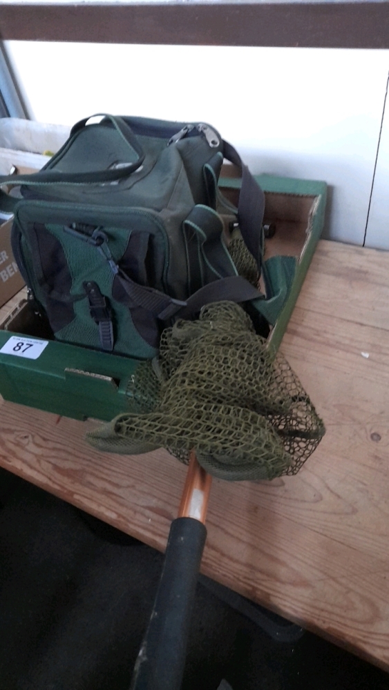 2 BOXES FISHING EQUIPMENT BAG & NET