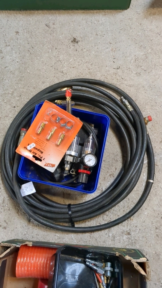 2 BOXES AIR HOSE & PARTS ETC