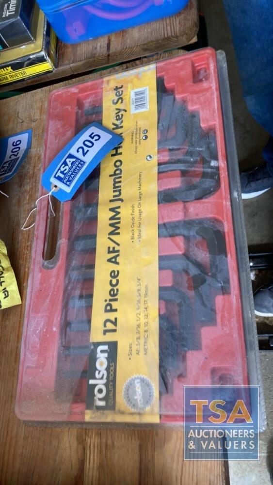 Rolson 12 Piece AF/MM Jumbo Hex Key Set