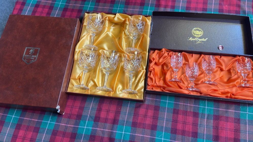 BOX-2 PART SETS EDINBURGH CRYSTAL GLASSES